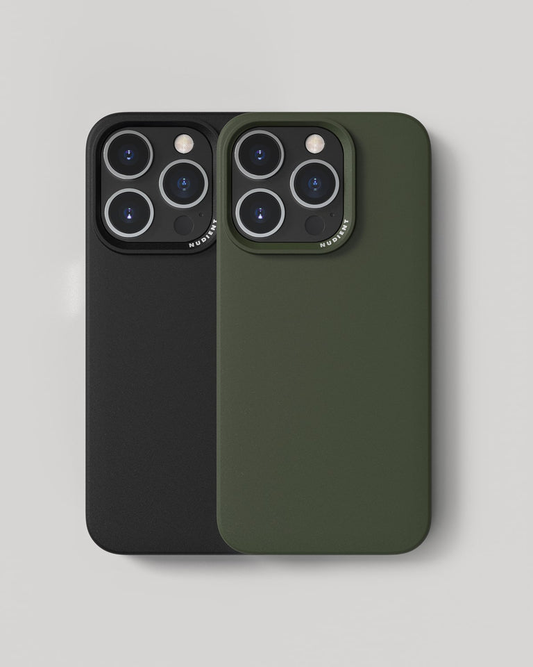 Thin Case - iPhone 15 Pro - Ink Black & Pine Green – NUDIENT